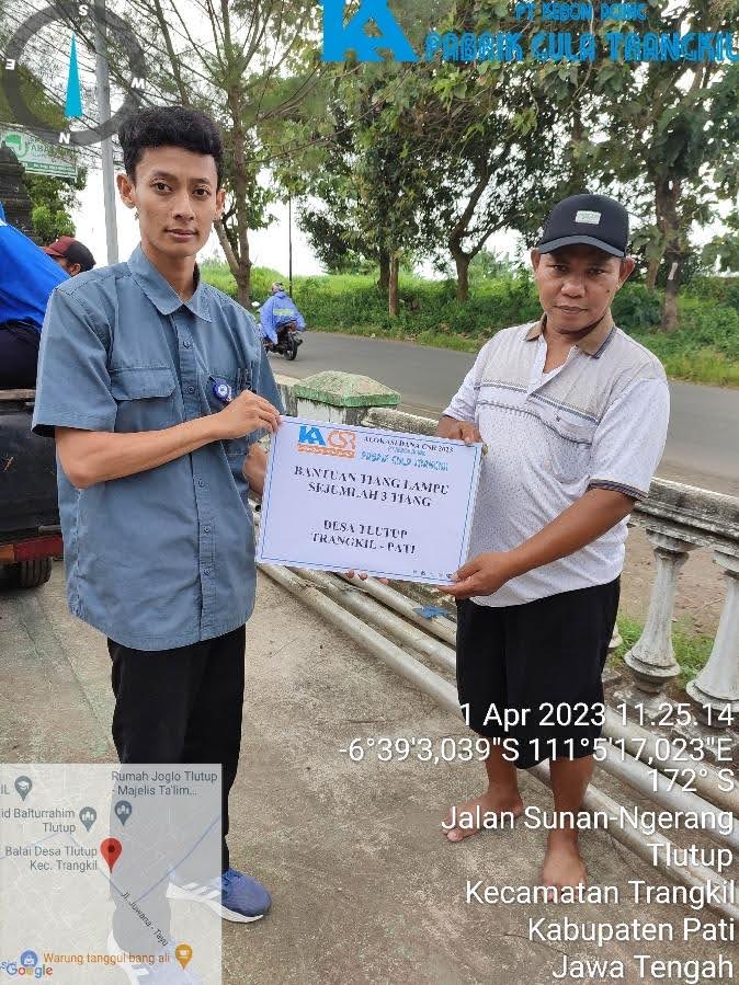 PG Trangkil Memberikan Bantuan Pengadaan Tiang Lampu di Desa Tlutup ...